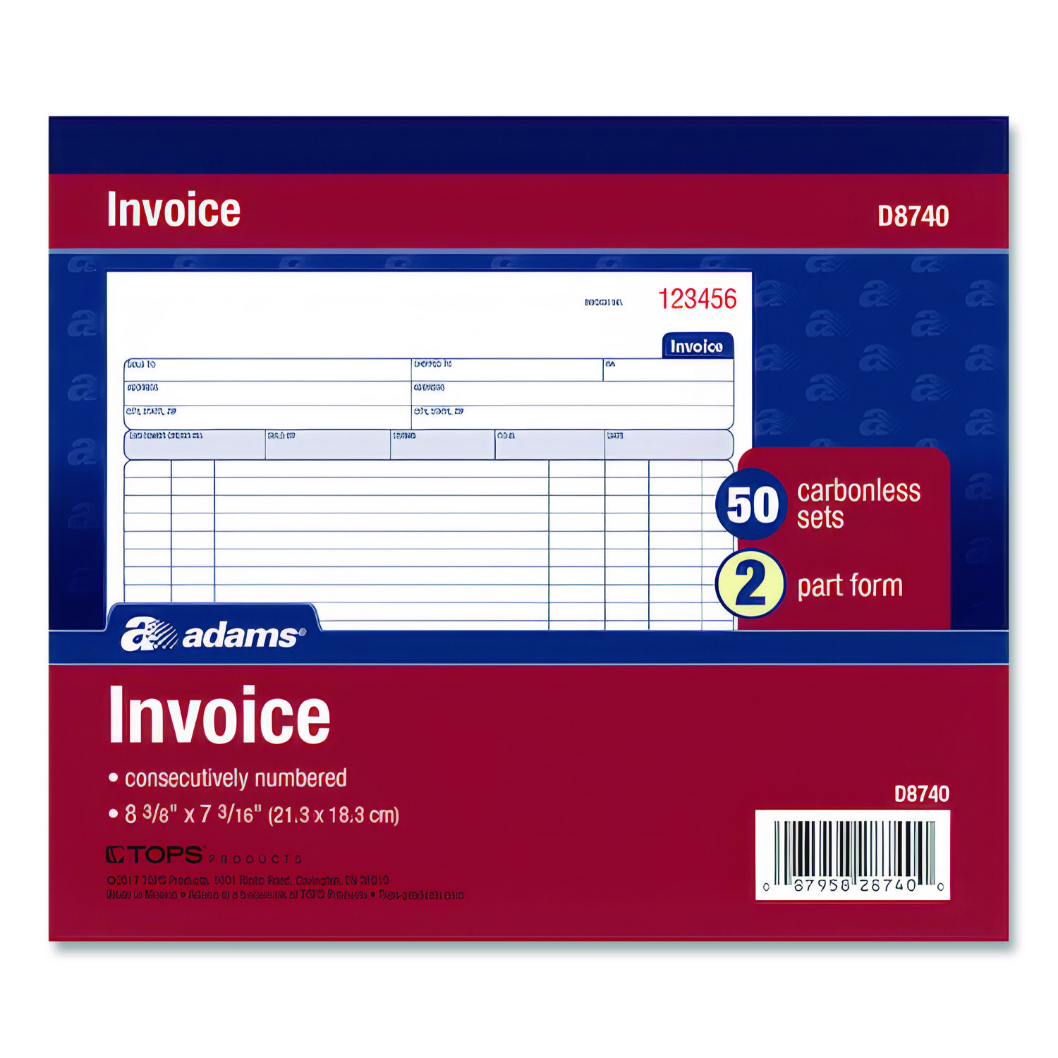 Adams Multipart General-Purpose Invoice Pad, Two-Part Carbonless, 8.38 ...