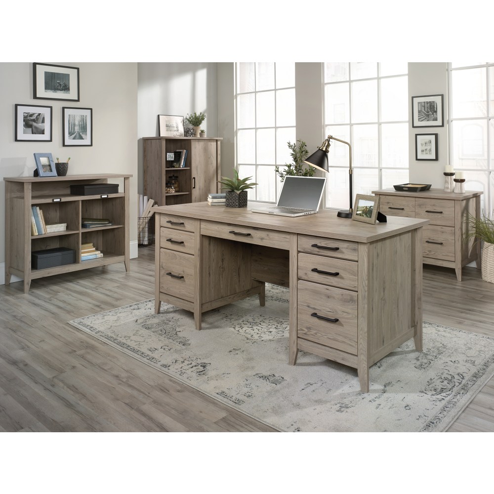 Sauder Summit Station 66"W Executive Computer Desk, Laurel Oak ...