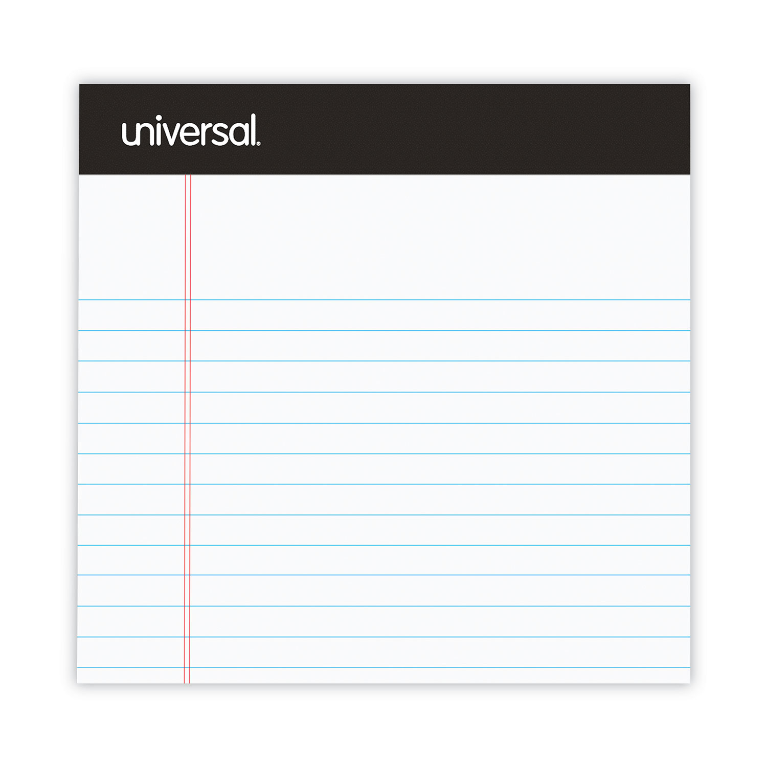 Universal Premium Ruled Writing Pads with Heavy-Duty Back, Black ...