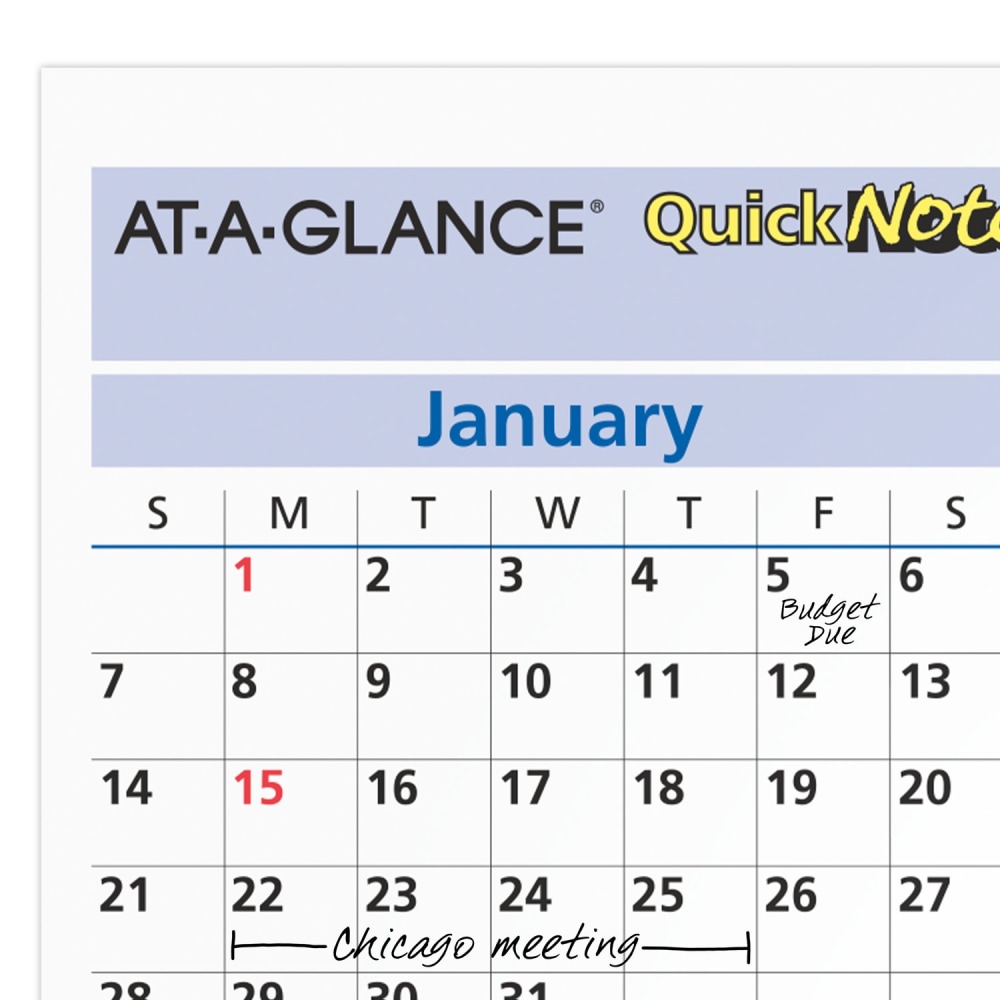 2025 AT-A-GLANCE QuickNotes Erasable Monthly/Yearly Wall Calendar, 16 ...