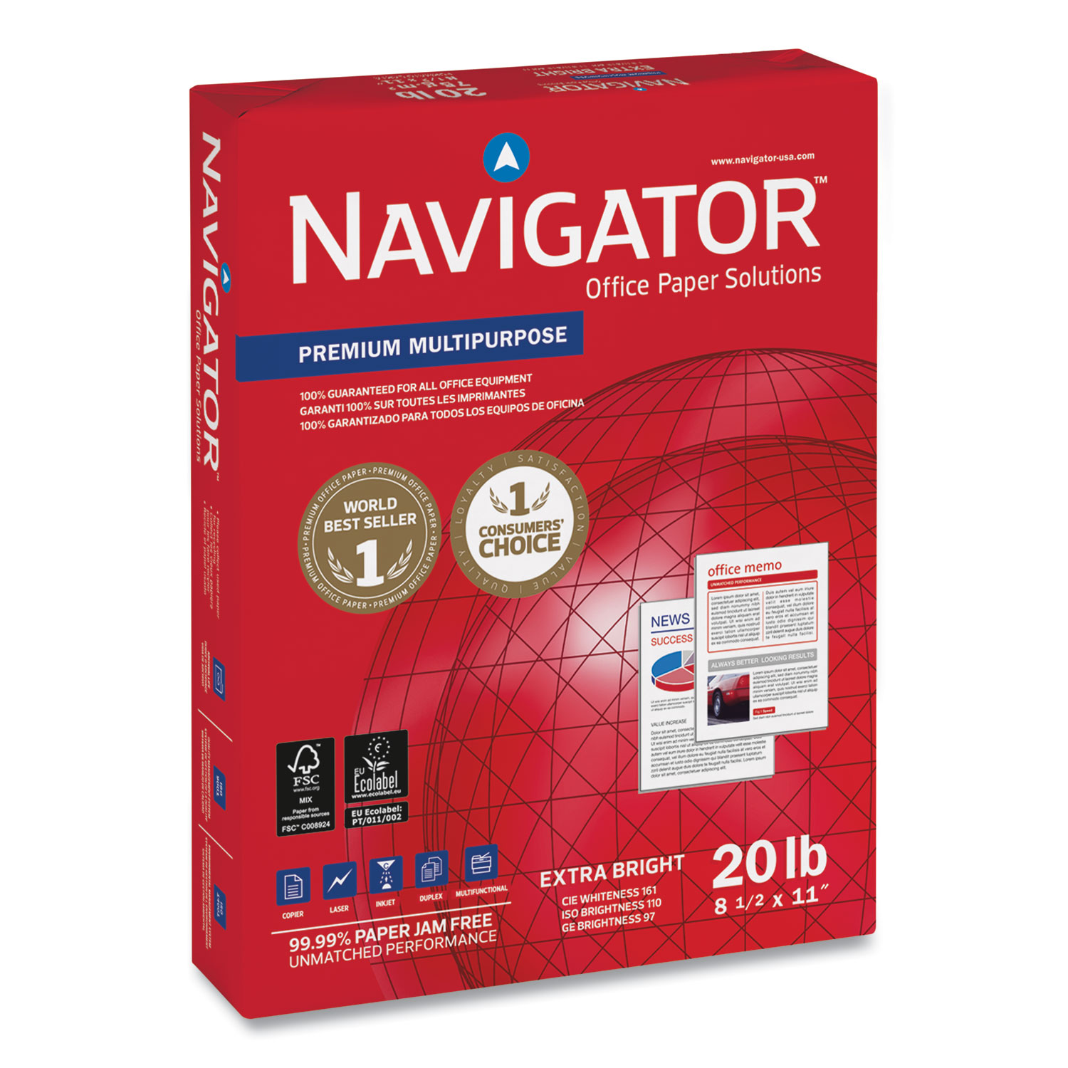 Navigator Premium Multipurpose Copy Paper 97 Bright 20 Lb 8 5 X 11 navigator-premium-multipurpose-copy-paper-97-bright-20-lb-8-5-x-11
