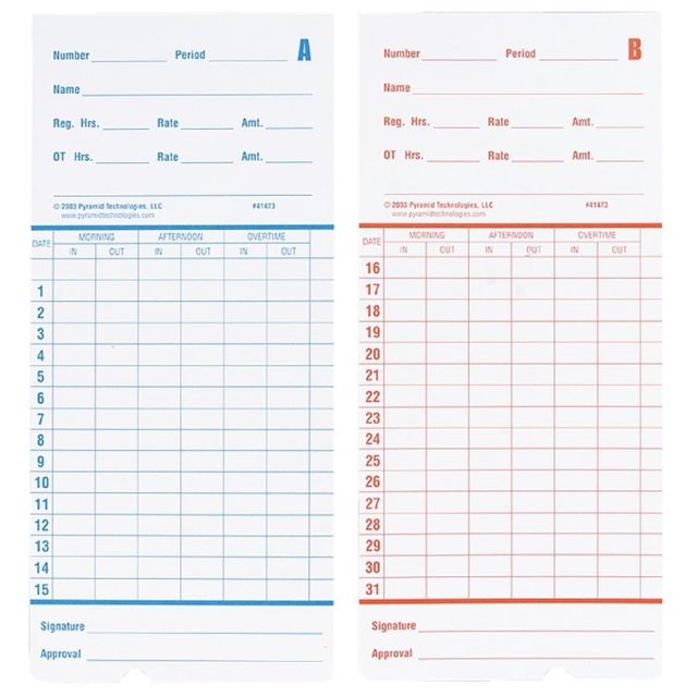 Pyramid Two-Sided Time Card - PTI41473 | OfficeSupply.com
