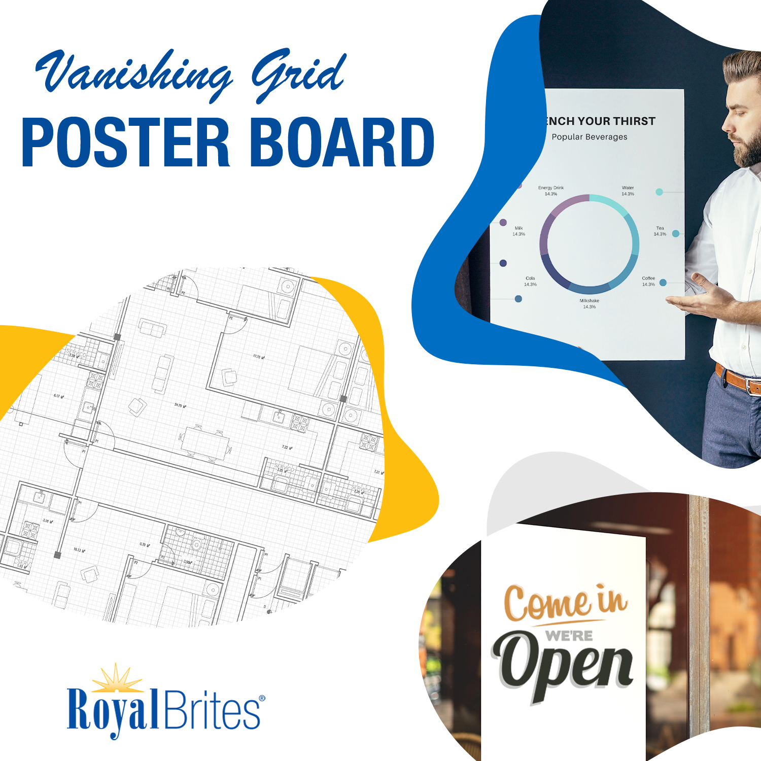 White Grid Heavyweight Poster Board - ROY72709 | OfficeSupply.com