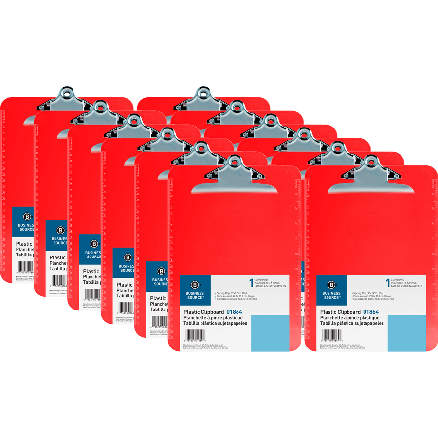 Business Source Spring Clip Plastic Clipboard | OfficeSupply.com