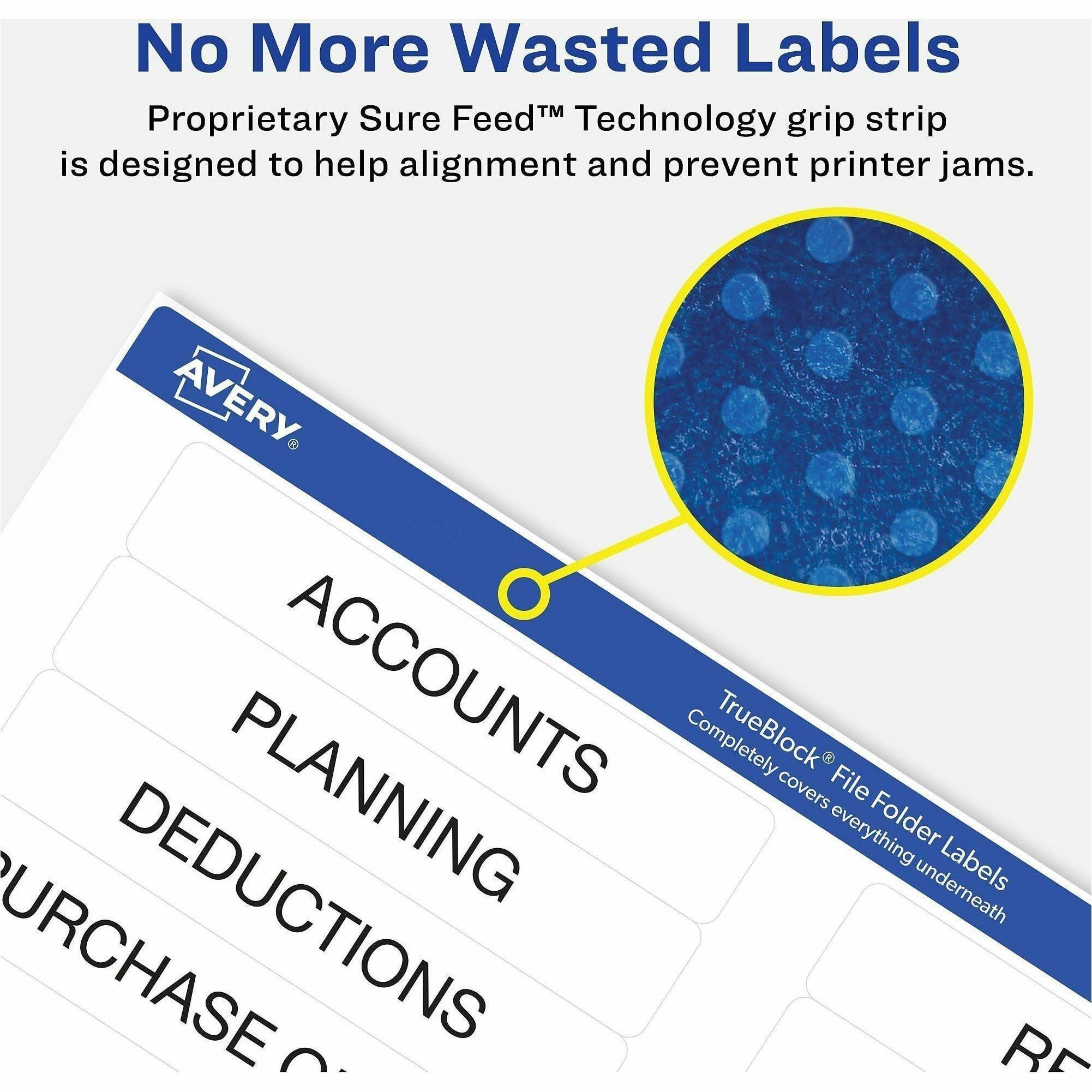 Avery TrueBlock File Folder Labels With Sure Feed Technology, 5366 ...