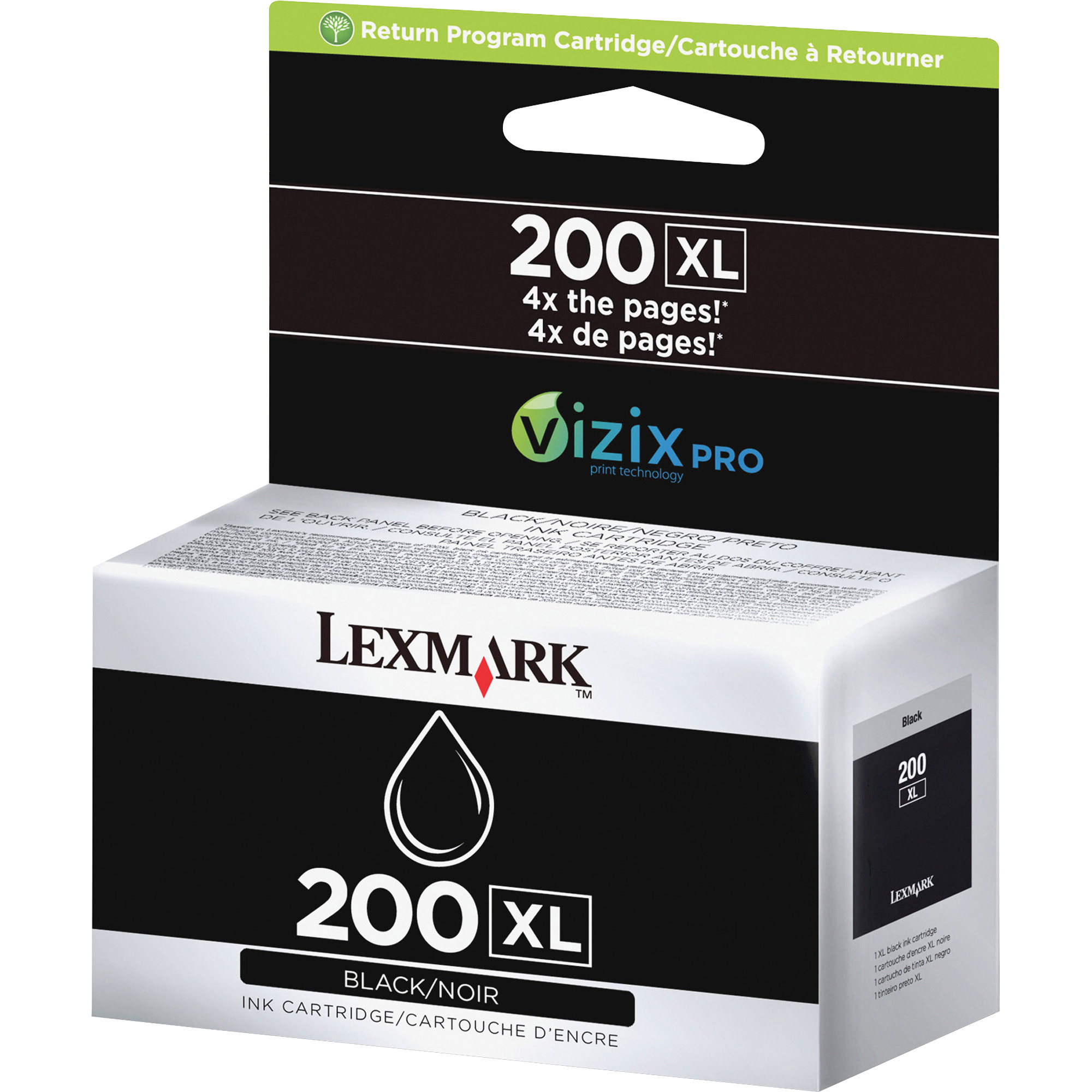 Lexmark #200XL Black High Yield Return Program Ink Cartridge (14L0174 ...