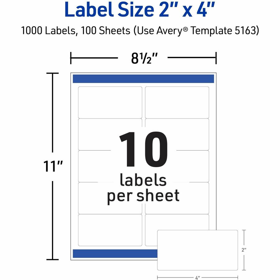 Avery TrueBlock Shipping Labels With Sure Feed Technology, 5163 ...