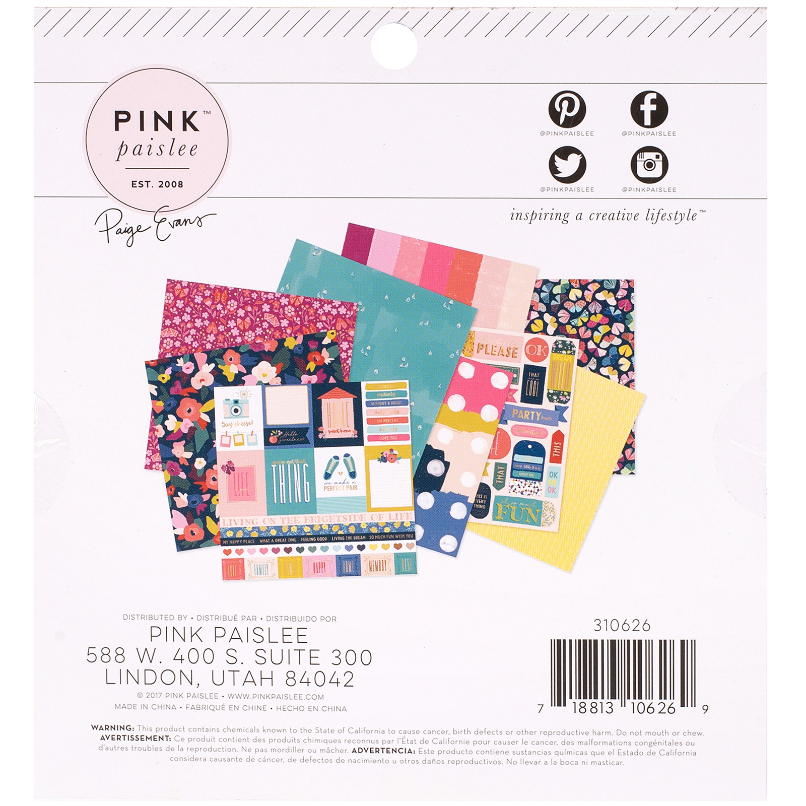 Pink Paislee Single-Sided Paper Pad 6"X6" 36/Pkg | OfficeSupply.com