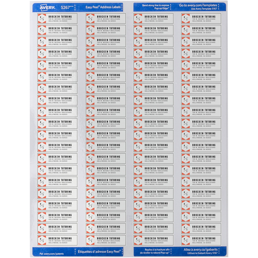 Avery Easy Peel Address Labels With Sure Feed Technology, 8167 ...