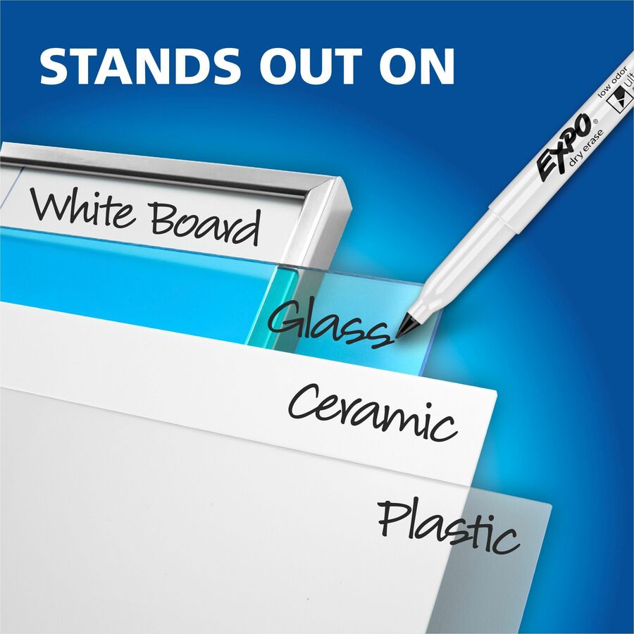 EXPO Low-Odor Dry Erase Marker Office Value Pack, Extra-Fine Bullet Tip ...
