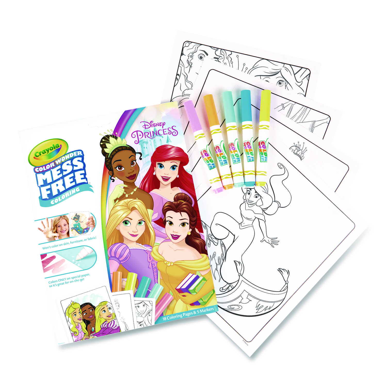 Crayola Disney Princess Color Wonder Kit, Includes Five Markers, Ages 3 ...
