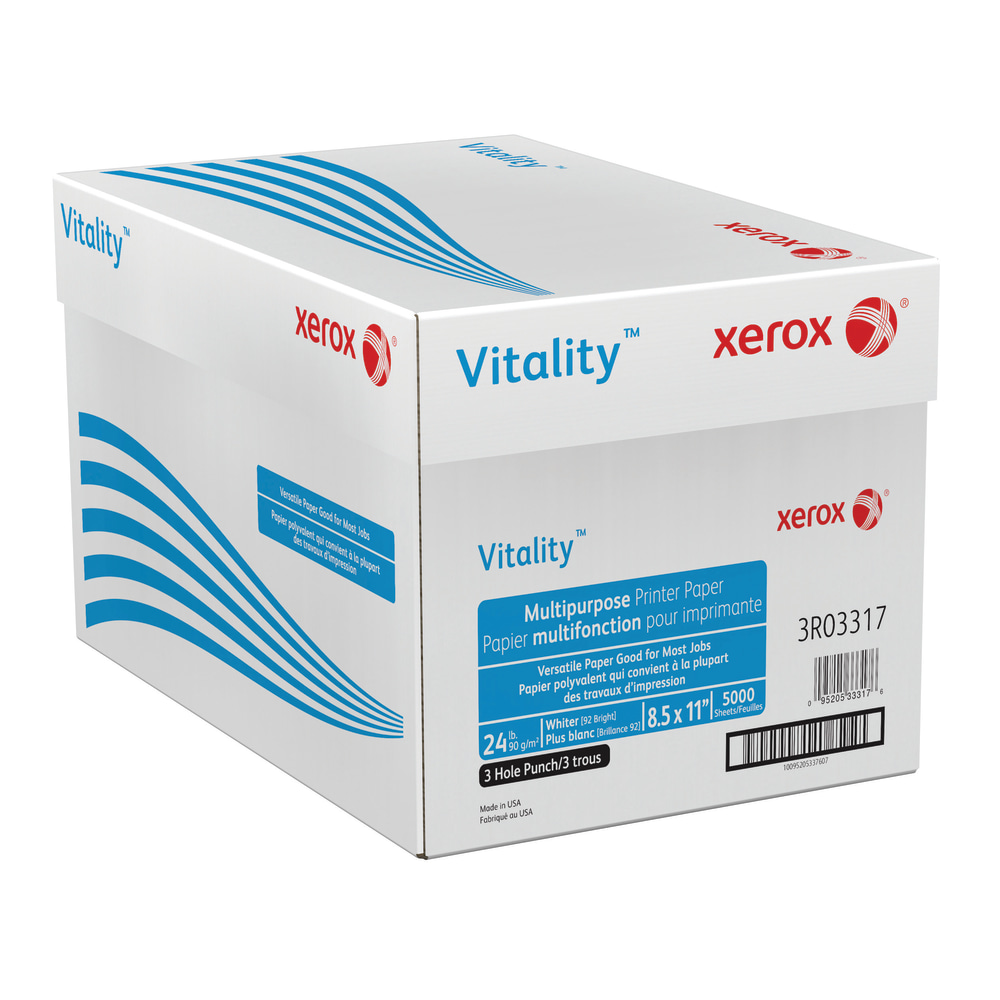 Xerox Vitality 3-Hole Punched Multi-Use Printer & Copy Paper, White ...