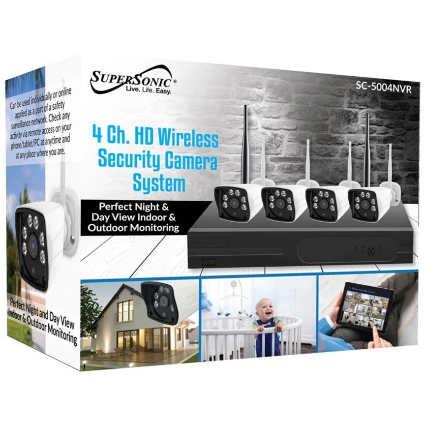Supersonic Wireless Security Camera System with 4x FHD Indoor/Outdoor ...