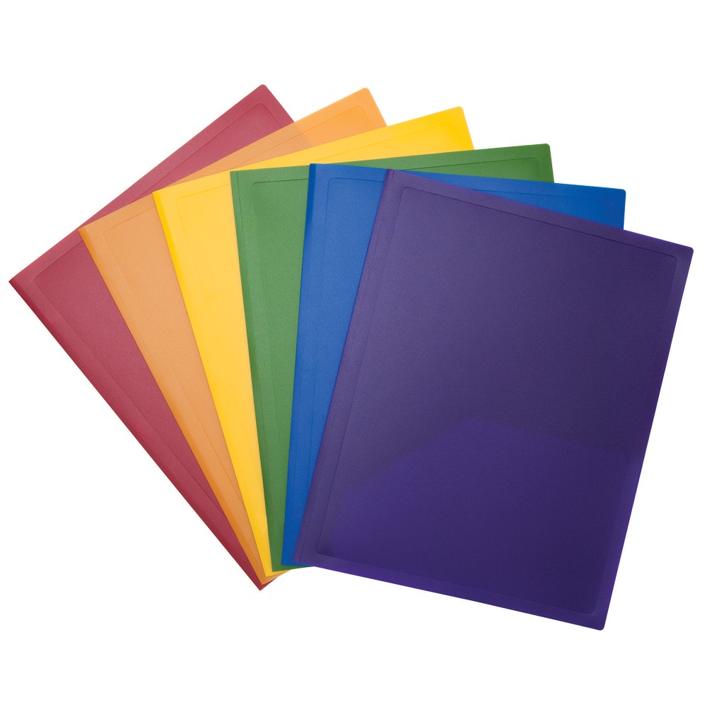 2-Pocket Poly Portfolio, Assorted Colors | OfficeSupply.com