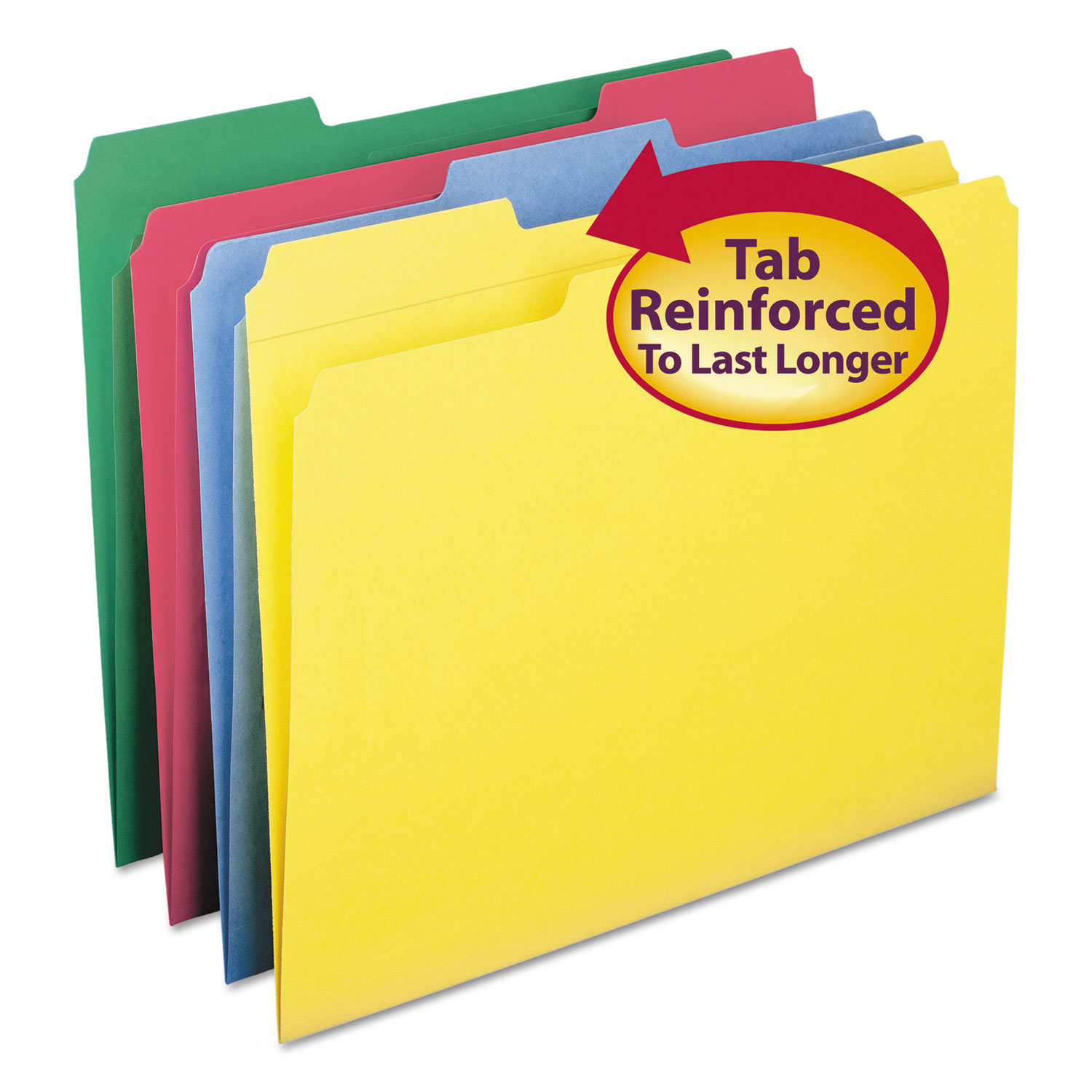 Smead Reinforced Top Tab Colored File Folders, 1/3-Cut Tabs: Assorted ...