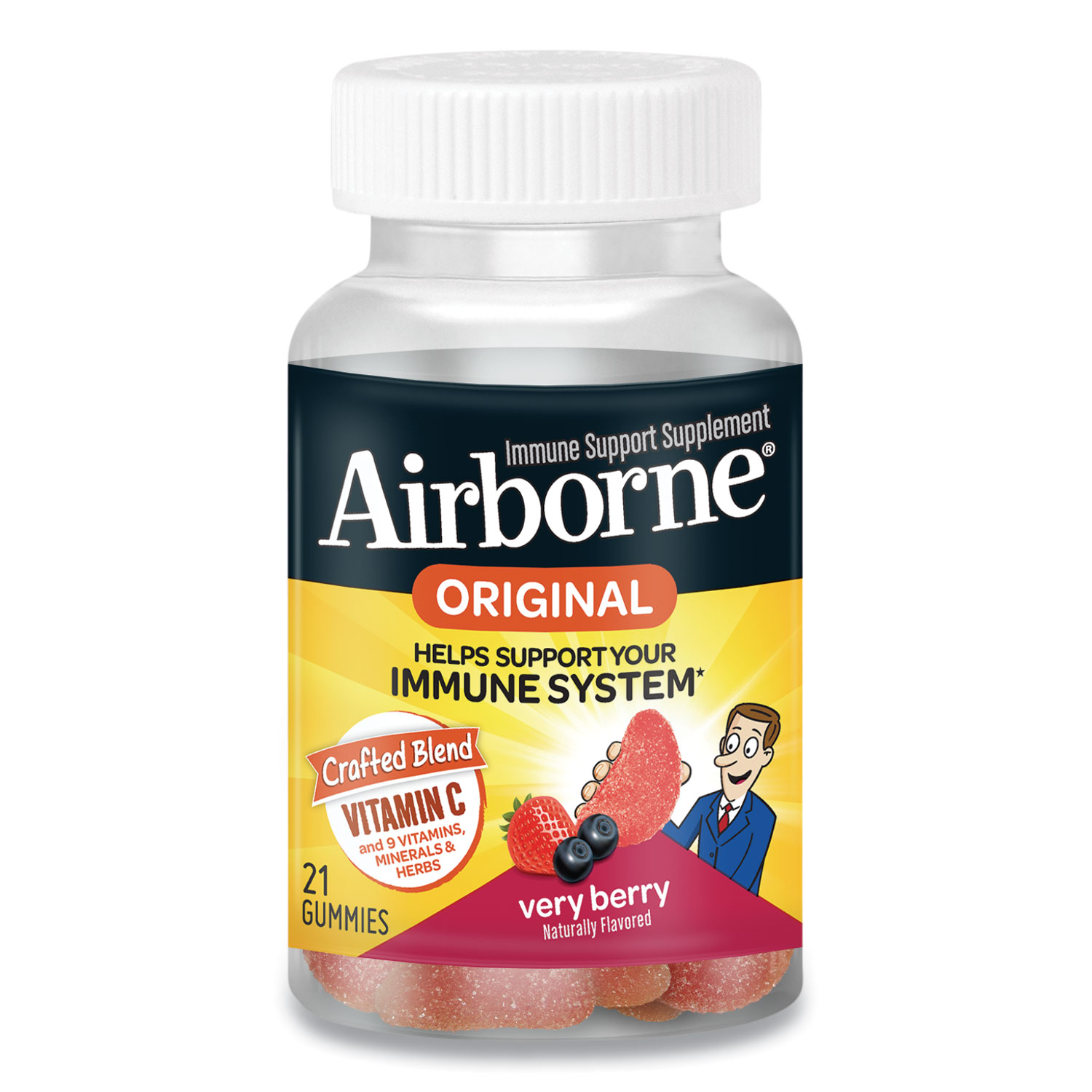Airborne Immune Support Gummies, Very Berry, 21 Count | OfficeSupply.com