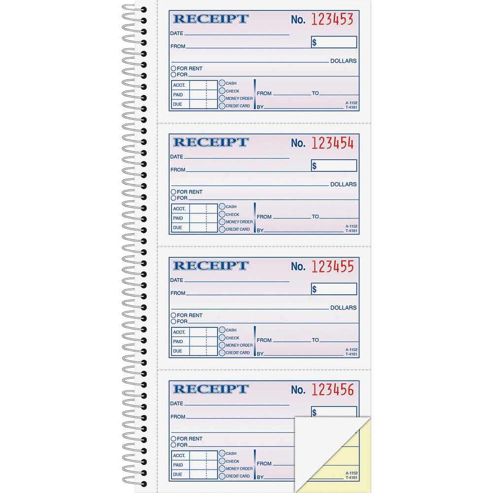 Adams Multipart Money/Rent Receipt Book, Two-Part Carbonless, 4.75 x 2. ...