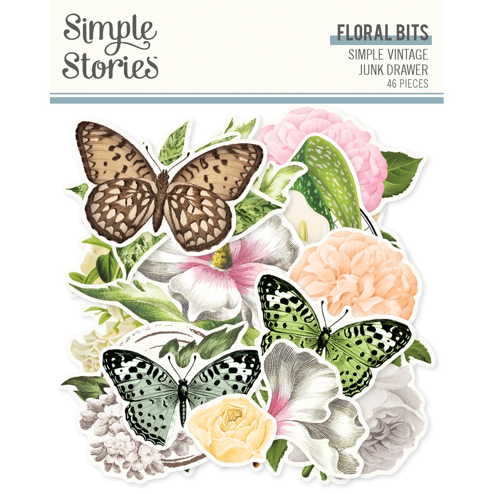 Simple Stories Floral Bits & Pieces Die Cuts 46/Pkg | OfficeSupply.com