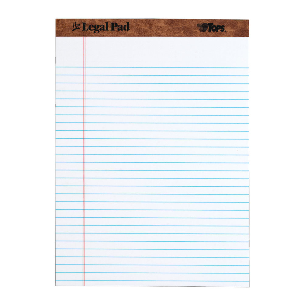 TOPS The Legal Pad Perforated Writing Pads, 8 1/2" x 11 3/4", Legal ...