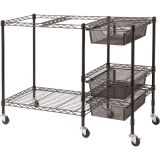 Vertiflex Mobile File Cart w/Drawers, 38w x 15.5d x 28h, Black ...
