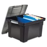 Storex Portable File Tote with Locking Handles, Letter/Legal Files, 18. ...