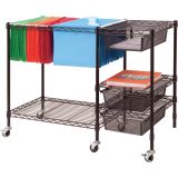 Vertiflex Mobile File Cart w/Drawers, 38w x 15.5d x 28h, Black ...