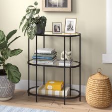 Leif 30" Wide Oval Bookcase in Blackened Bronze | OfficeSupply.com