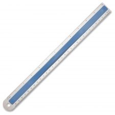Westcott 12" Aluminum Ruler with Finger Grip, Standard/Metric, Blue ...