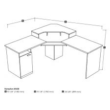 Bestar Hampton Corner Desk in White | OfficeSupply.com