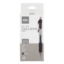 Callisto Retractable Gel Ink Pens, Medium Point, 0.7 mm, Transparent ...