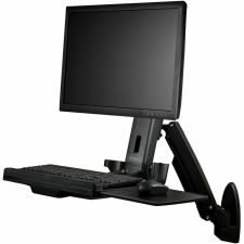 StarTech.com Wall Mounted Sit Stand Desk - For Single Monitor up to ...