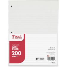 Mead Notebook Filler Paper, Wide-Ruled, 8" x 10 1/2", 3-Hole Punched ...