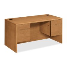 HON 10700 Prestigious 60"W Double-Pedestal Computer Desk, Harvest ...