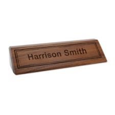 Laser Engraved Inset Letters on Walnut Desk Bar, 2-3/8" x 10-1/2" (1/PK ...
