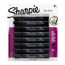 Sharpie Flip Chart Markers, Black, Pack Of 8 | OfficeSupply.com