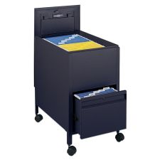 Safco Letter Tub File With Drawer, 28"H x 17"W x 25 3/4"D, Black ...