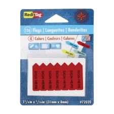 Redi-Tag Mini Arrow Page Flags, 1 1/4" x 5/16", "Sign Here", Assorted ...