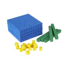 Base 10 Block Set, Yellow/Green/Blue, Pre-K, Set Of 125 Pieces ...