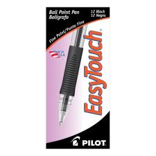 Pilot EasyTouch Ballpoint Pens, Fine Point, 0.7 mm, Clear Barrel, Black ...