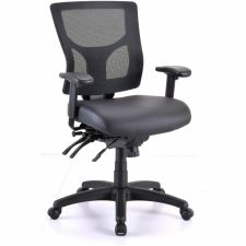 Lorell Conjure Mid-Back Office Chair - Vinyl, Foam, Polyurethane Seat ...