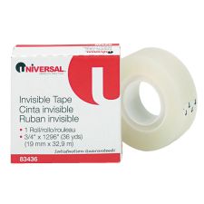 Universal Invisible Tape, 3/4" x 3,888", Clear | OfficeSupply.com