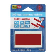 Redi-Tag Half-adhesive Small Page Flags - 0.19" x 1" - Rectangle - Red ...