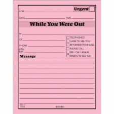TOPS Important Message Note Pads, 4 1/2" x 5 1/2", Pink, Pack Of 12 ...