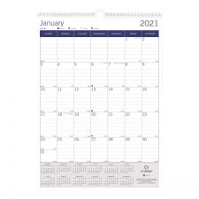 Blueline Duraglobe Monthly Wall Calendar, 12" x 17", FSC Certified ...