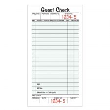Adams Guest Check Books, 1-Part, 3 2/5" x 6 3/4", 10 Pads Of 50 Sheets ...