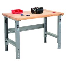 Global Industrial Standard Duty Butcher Block Top Adjustable Height ...
