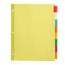 Insertable Dividers With Tabs, 8 1/2" x 11", Multicolor, 8-Tab, Pack Of ...