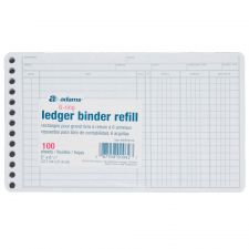 Adams Ledger Sheets, 5" x 8", Green/White | OfficeSupply.com