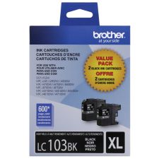 Brother LC103 Black High-Yield Ink Cartridges, Pack Of 2, LC1032PKS ...