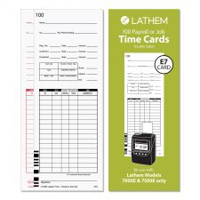 Lathem Time Time Clock Cards for Lathem Time 7000E/7500E, Two Sides, 3. ...
